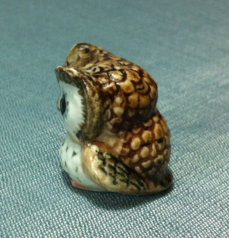 Miniature Ceramic Owl Bird Night Animal Cute Funny Little Tiny - Etsy