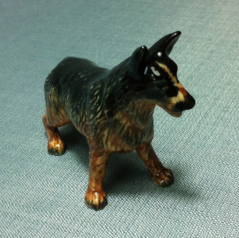 Miniature Ceramic German Shepherd Dog Animal Cute Little Tiny | Etsy