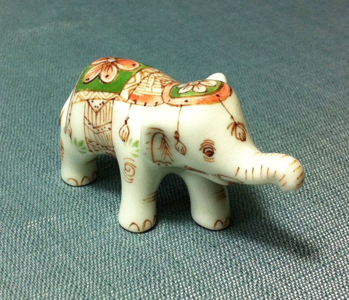 Miniature Ceramic White Royal Elephant Animal Funny Cute - Etsy
