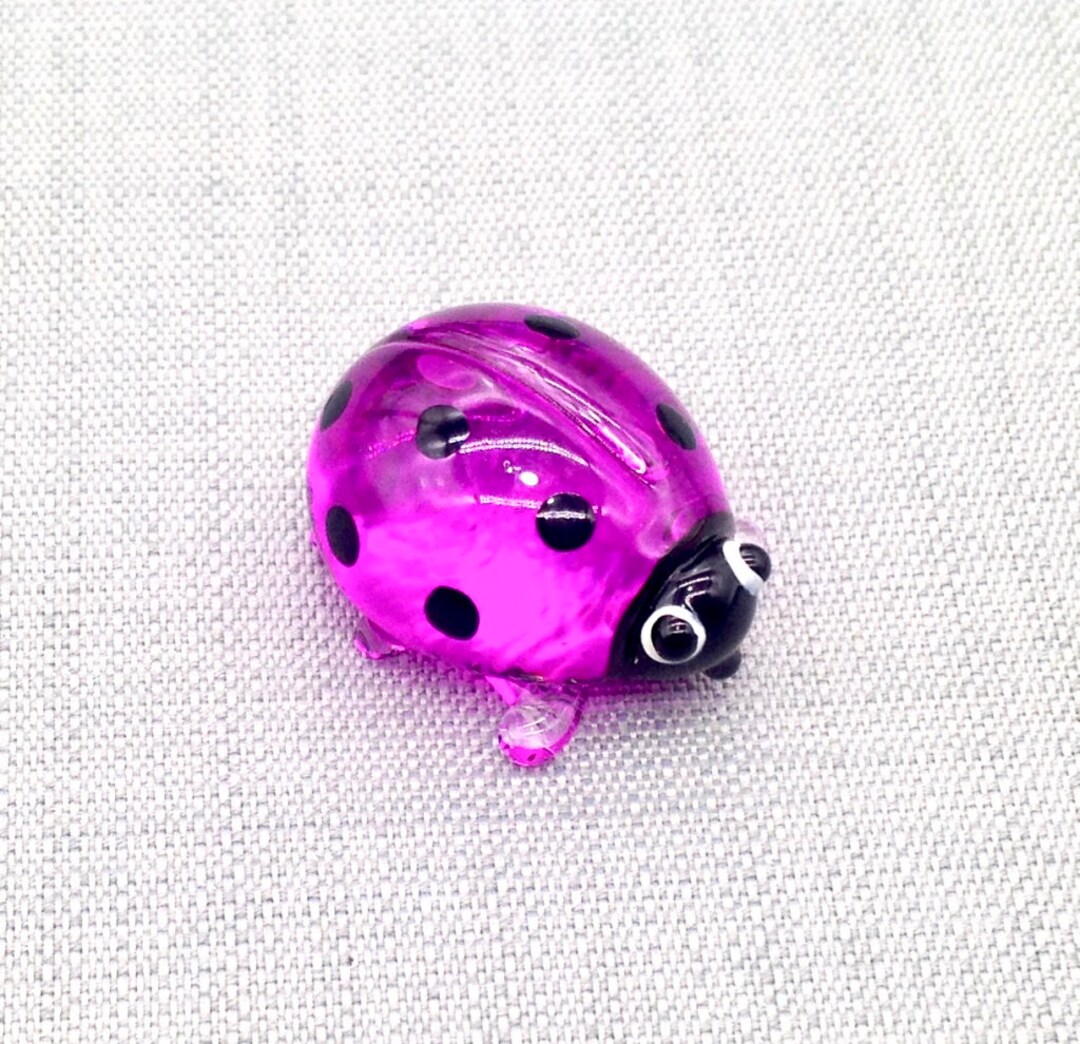 Hand Blown Glass Funny Ladybug Ladybird Insect Animal Cute Purple Black ...
