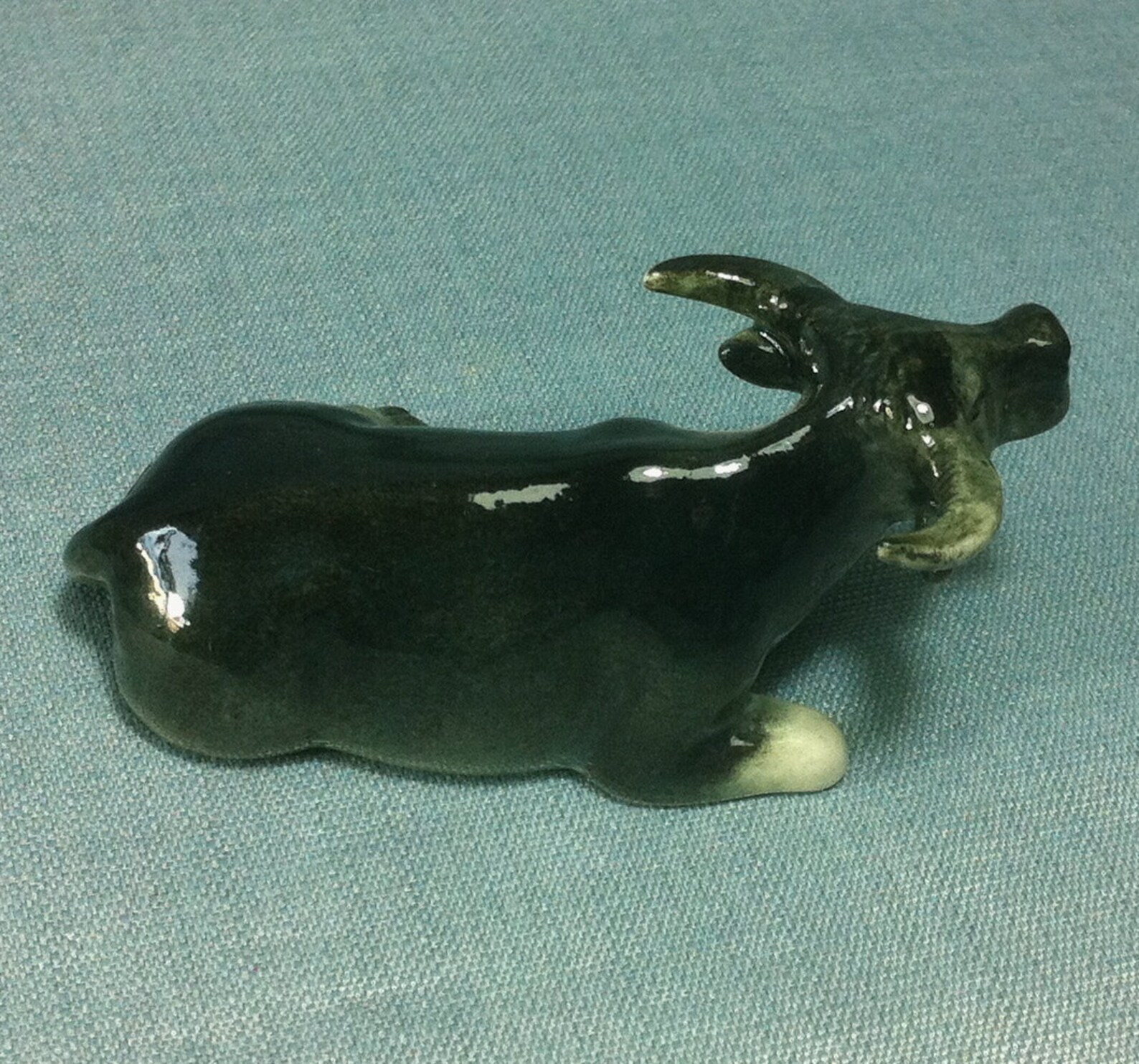 Miniature Ceramic Water Buffalo Laying Animal Little Tiny | Etsy