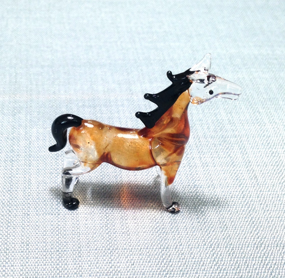 Hand Blown Glass Miniature Horse Wild Stallion Animal Cute - Etsy