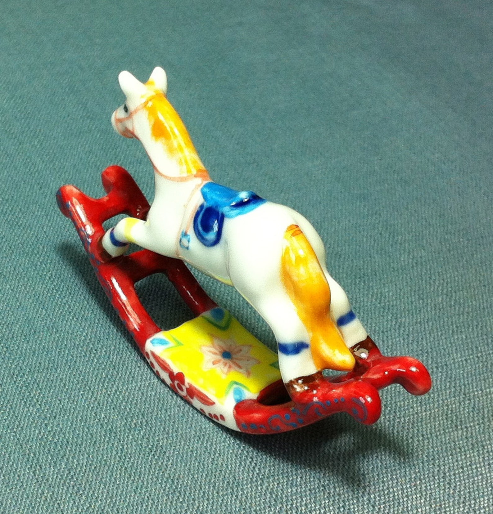 Miniature Ceramic Rocking Horse Chair Child Room Cute Little - Etsy