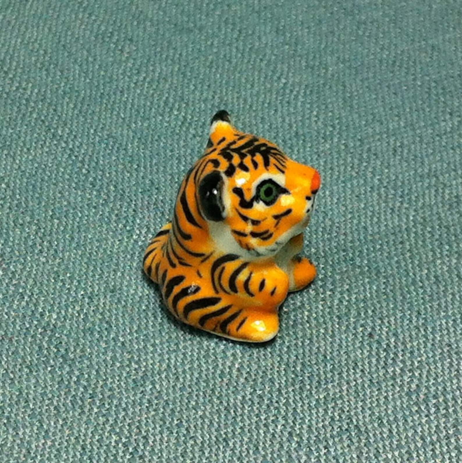 Miniature Ceramic Tiger Mini Baby Feline Jungle Animal Cute | Etsy