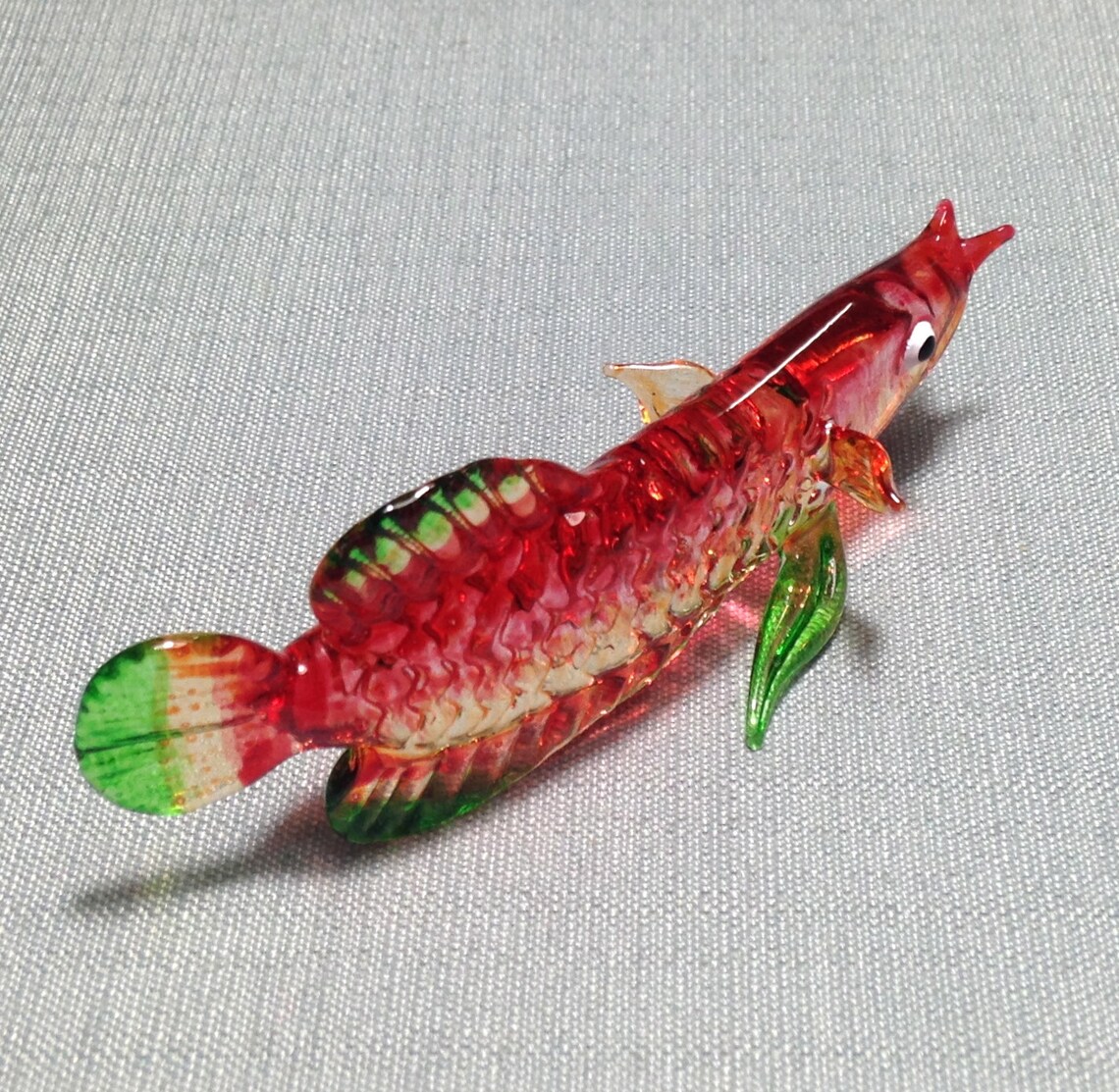 Hand Blown Glass Miniature Exotic Fish Animal Cute Red Yellow - Etsy
