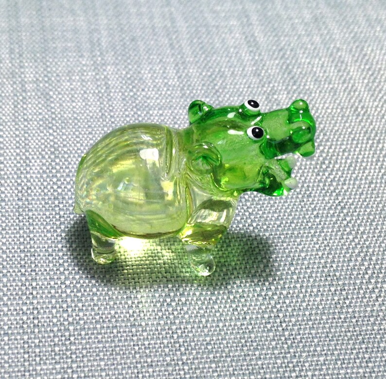 Miniature Hand Blown Glass Hippo Hippopotamus Baby Animal - Etsy