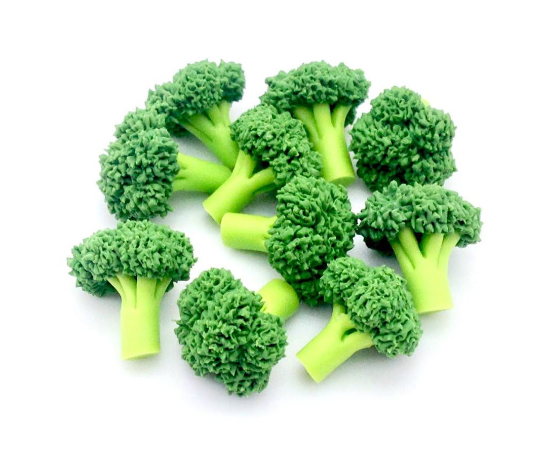 10 Miniature Dollhouse Green Broccolis Broccoli Clay Polymer Fimo Tiny ...