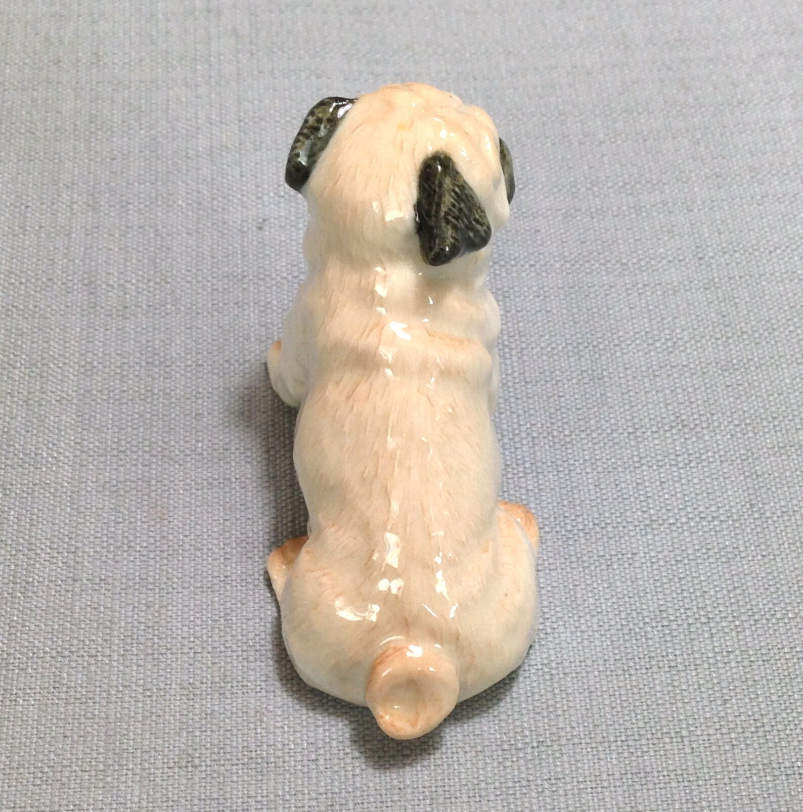 Miniature Ceramic Dog Pug Sitting Pet Animal Funny Cute Little | Etsy