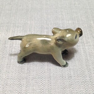 Miniature Ceramic Pig Piglet Pork Animal Cute Little Grey Brown ...