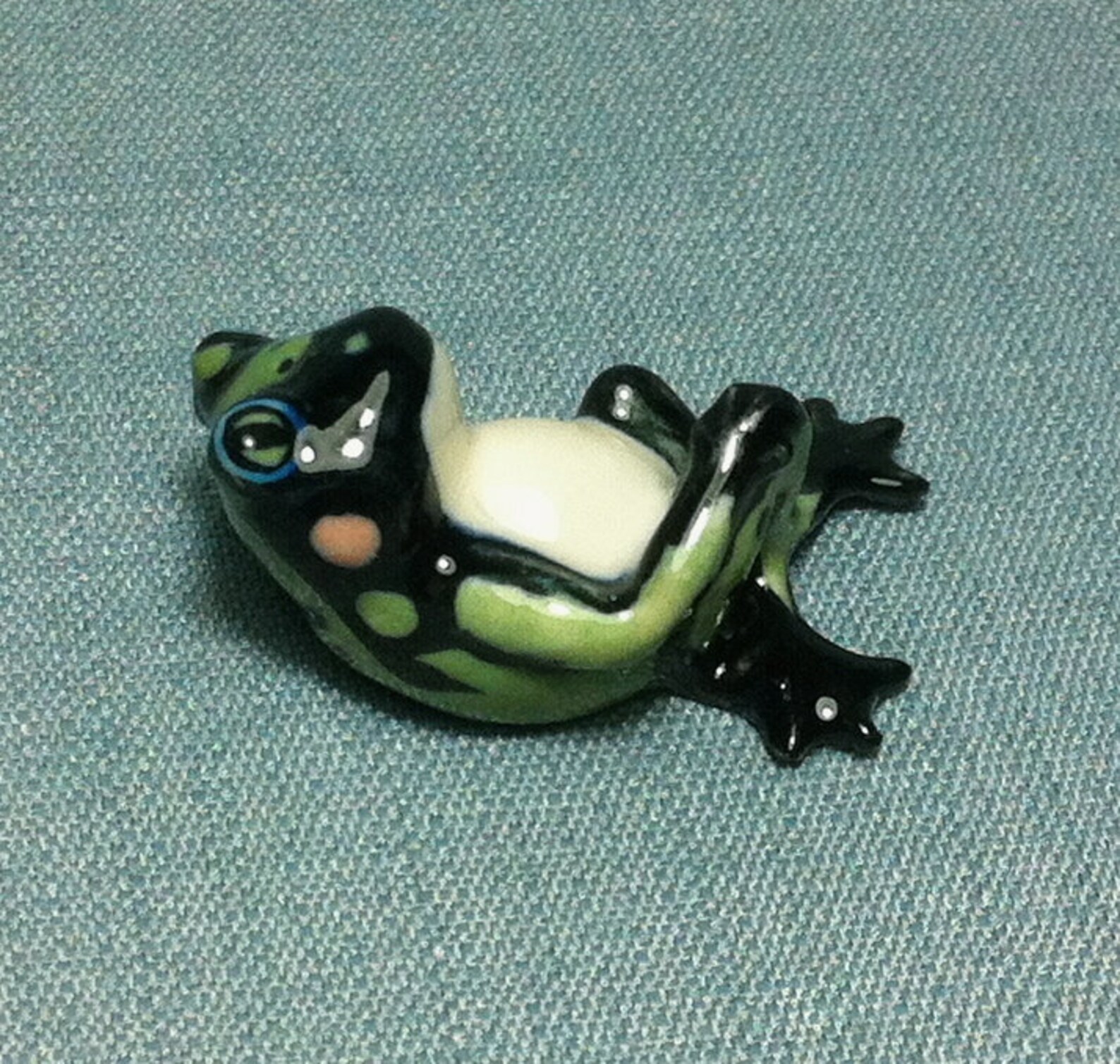 Miniature Ceramic Funny Frog Laying Resting Animal Reptile - Etsy