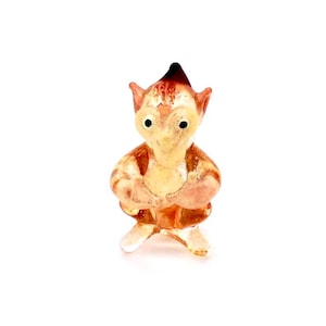 Miniature Hand Blown Glass Monkey Baby Animal Brown White Pink Figurine ...