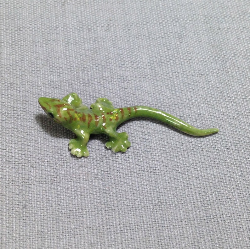 Miniature Ceramic Gecko Lizard Reptile Animal Cute Little Tiny | Etsy