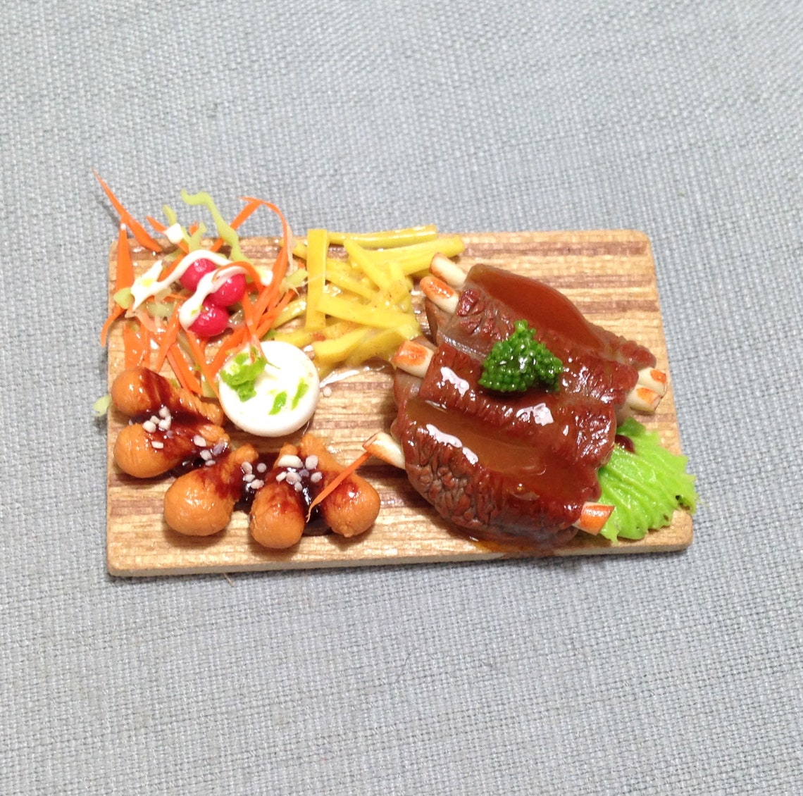 Miniature Dollhouse Plancha Beef Ribs Meat Chicken Legs French - Etsy