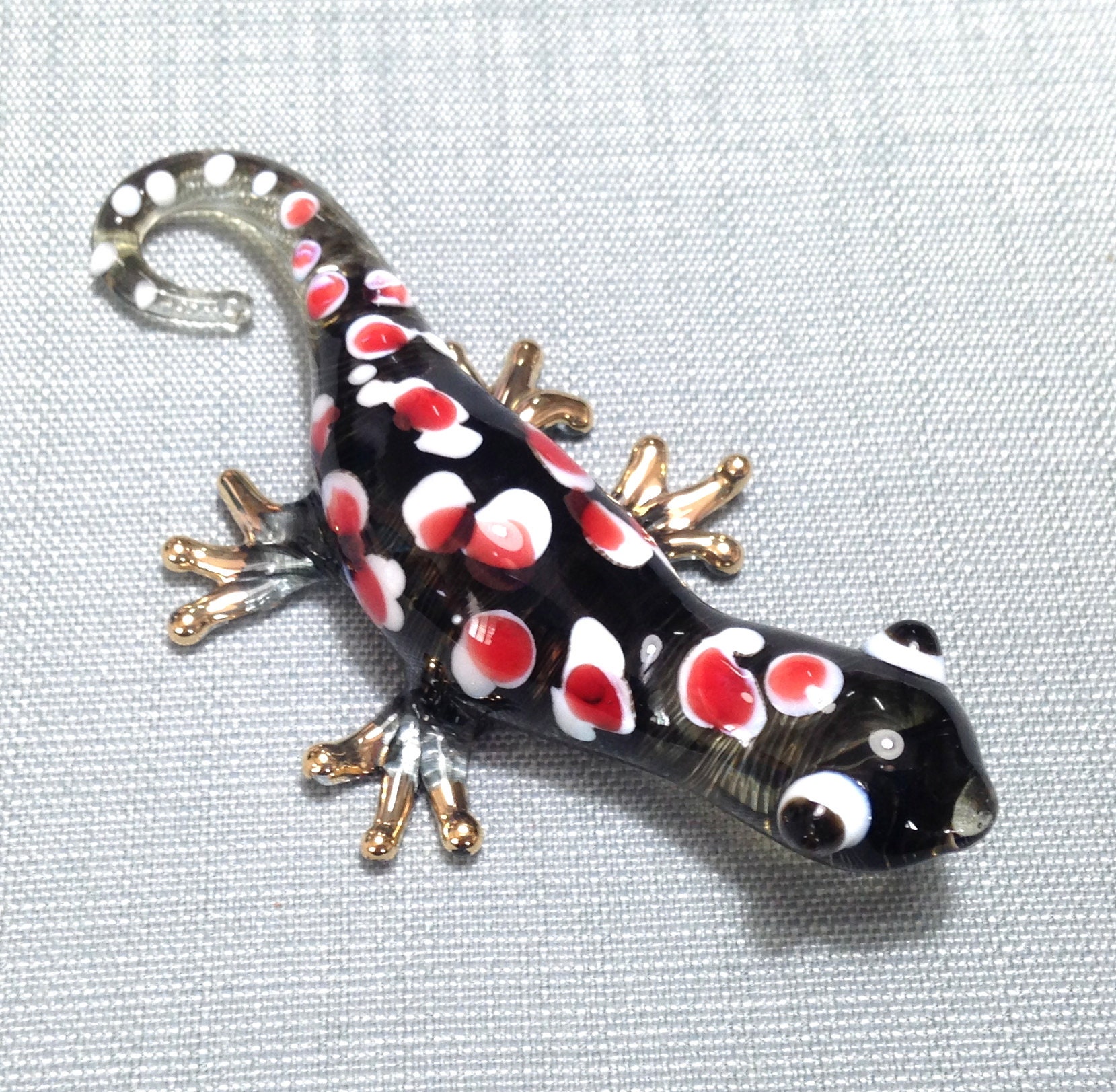 Glass Art Art & Collectibles Blown glass terrarium animal Green lizard ...