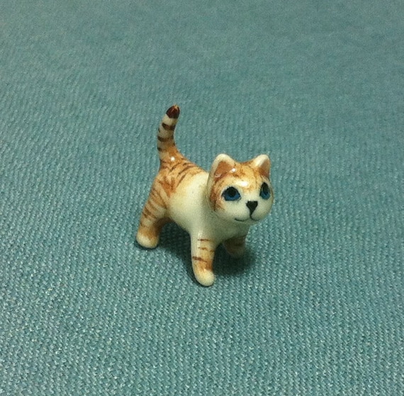 Miniature Ceramic Cat Kitty Baby Mini Animal Cute Little Tiny | Etsy