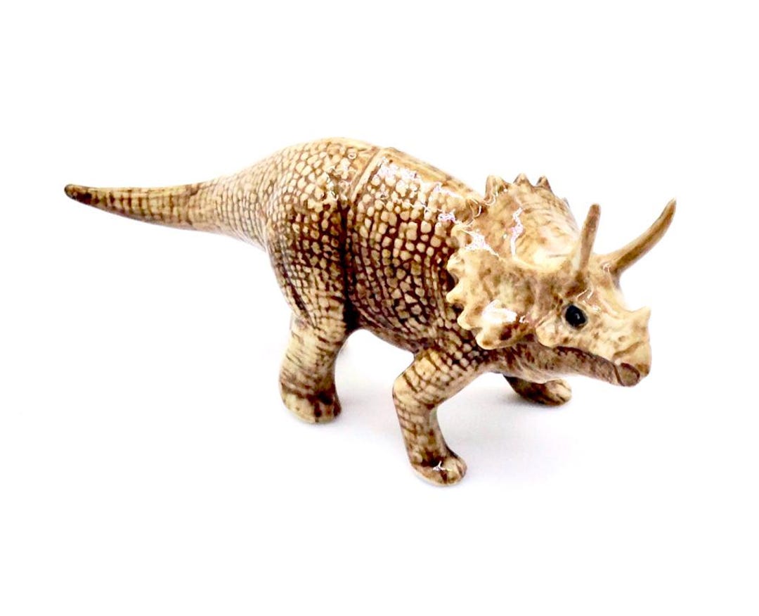 Miniature Ceramic Dinosaur Dino Mini Jurassic Animal Little Brown ...