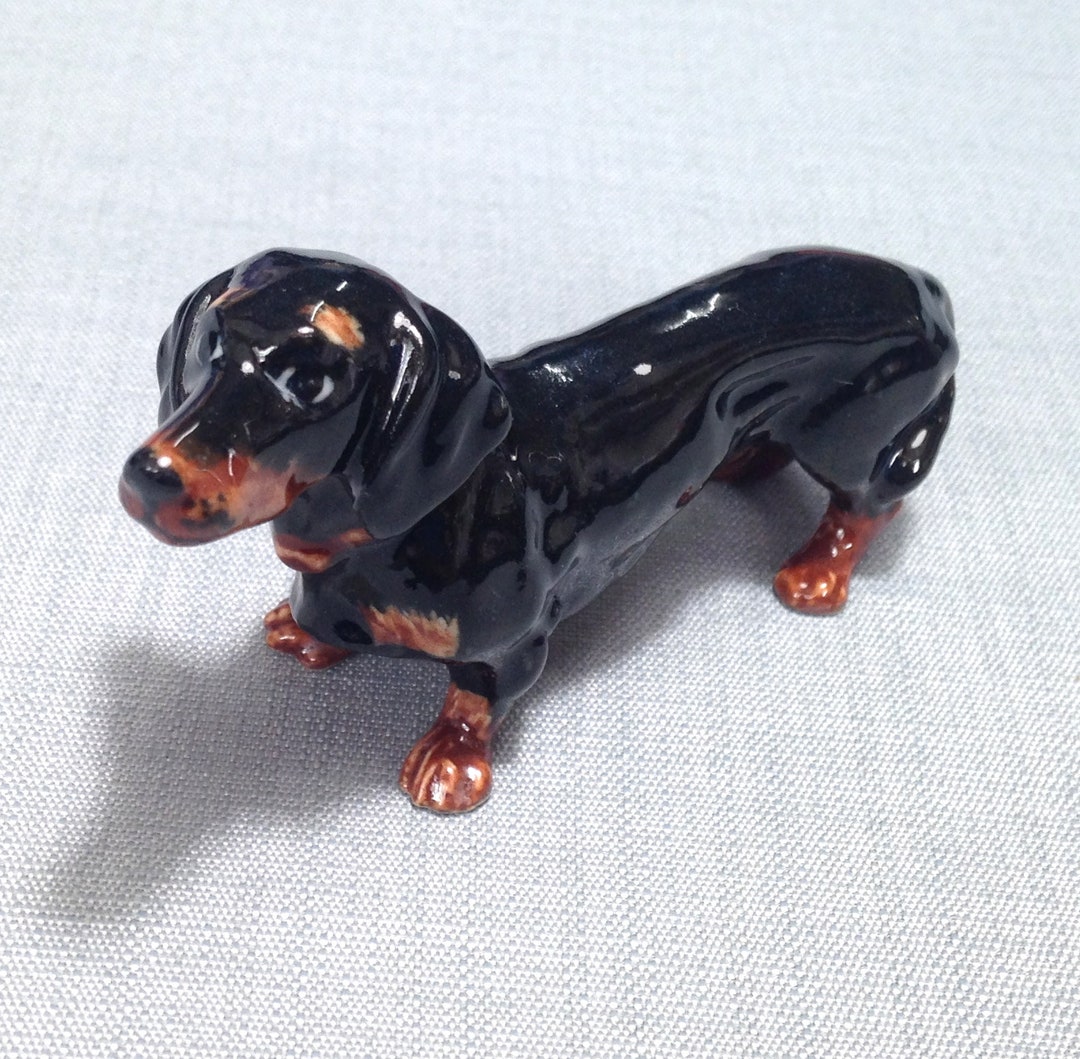Miniature Ceramic Dachshund Dog Animal Cute Little Funny Tiny - Etsy