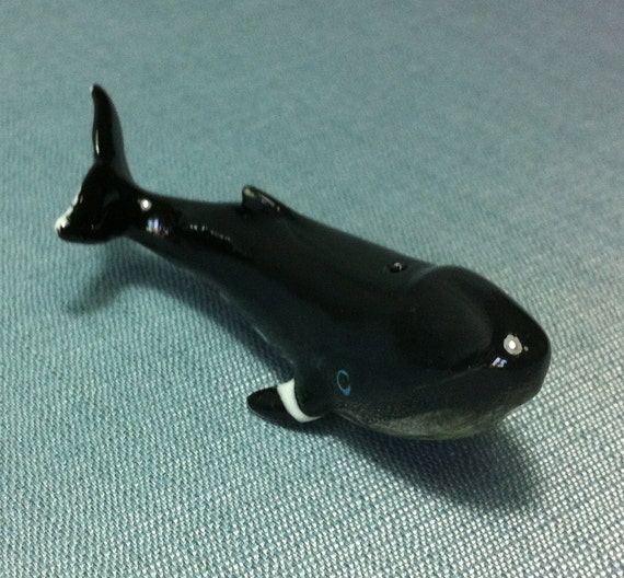 Miniature Ceramic Fin Whale Funny Fish Sea Animal Cute Little | Etsy
