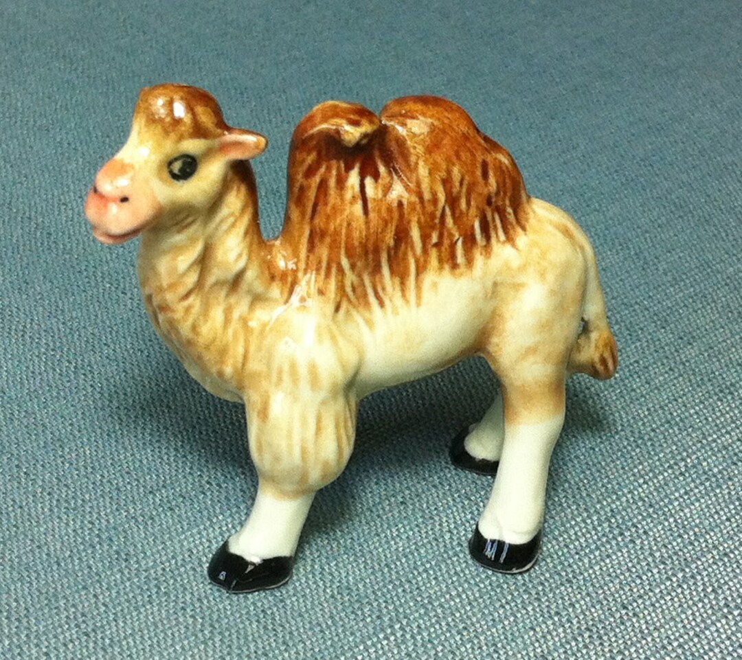 Miniature Ceramic Desert Camel Animal Cute Little Brown Beige Figurine ...