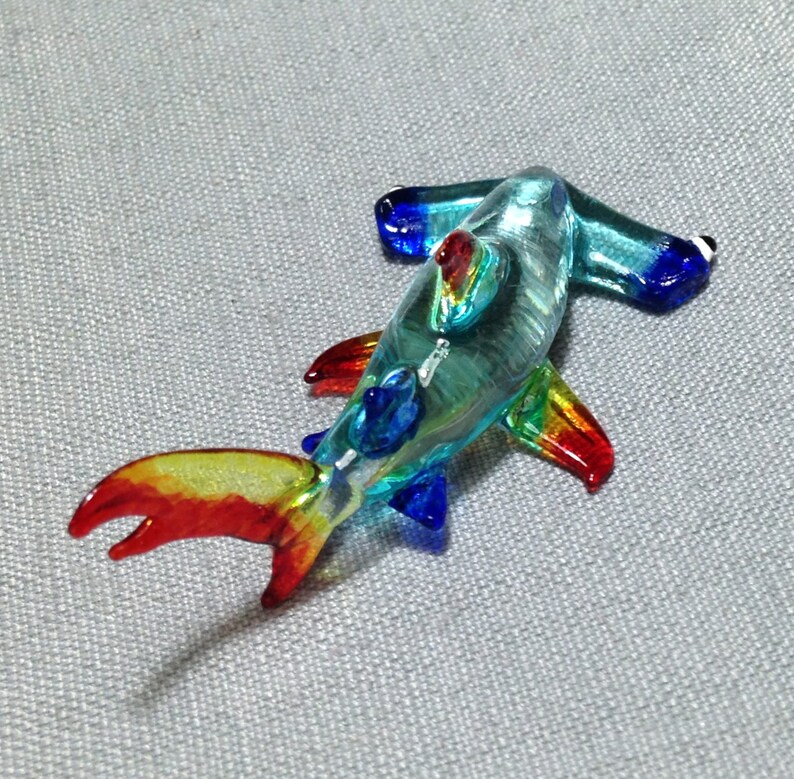 Hand Blown Glass Baby Shark Hammerhead Fish Miniature Sea | Etsy