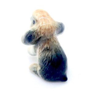 Miniature Ceramic Rabbit Bunny Animal Little Brown Black Figurine Funny ...