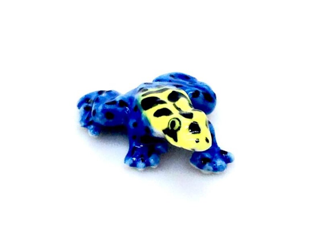 Miniature Ceramic Frog Toad Mini Baby Reptile Animal Little Yellow Blue ...