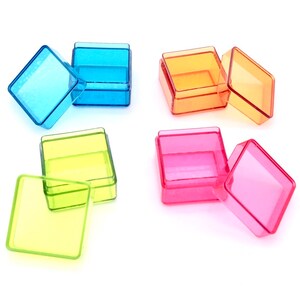 4 Boxes Cases Containers Container Storage Clear Plastic Display Cute ...