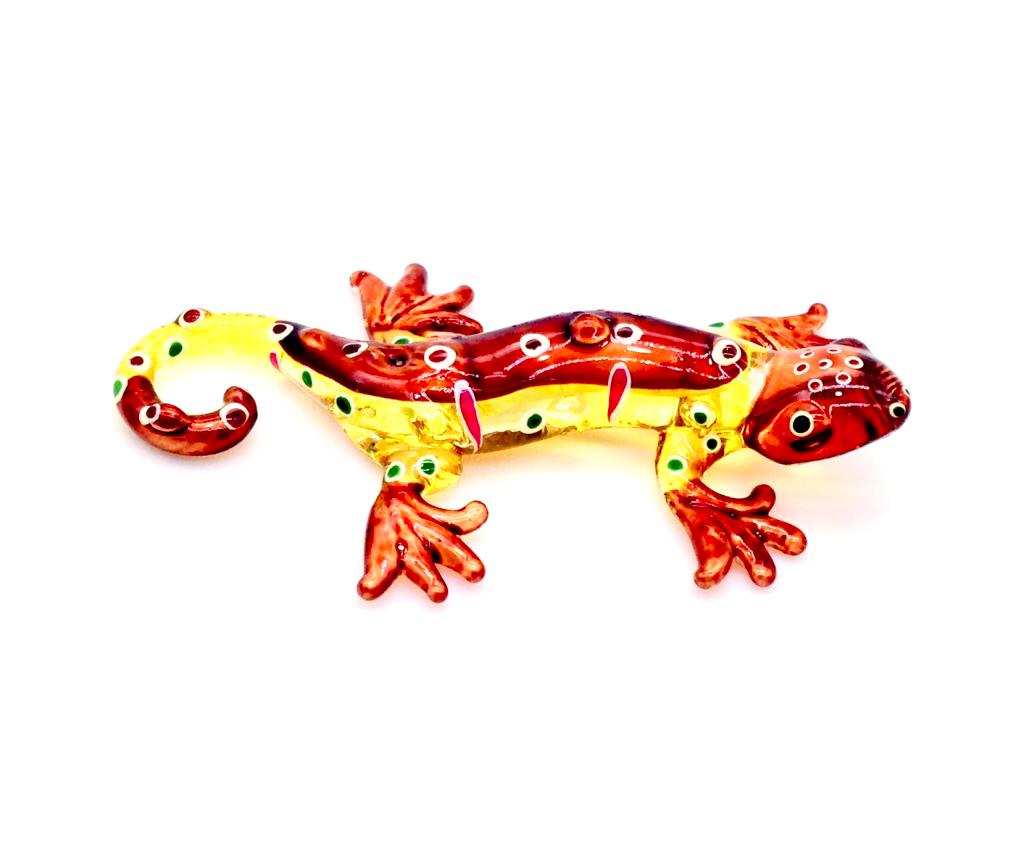 Hand Blown Glass Salamander Lizard Miniature Reptile Animal Brown ...