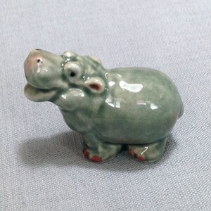 Miniature Ceramic Hippo Hippopotamus Animal Cute Little Tiny - Etsy