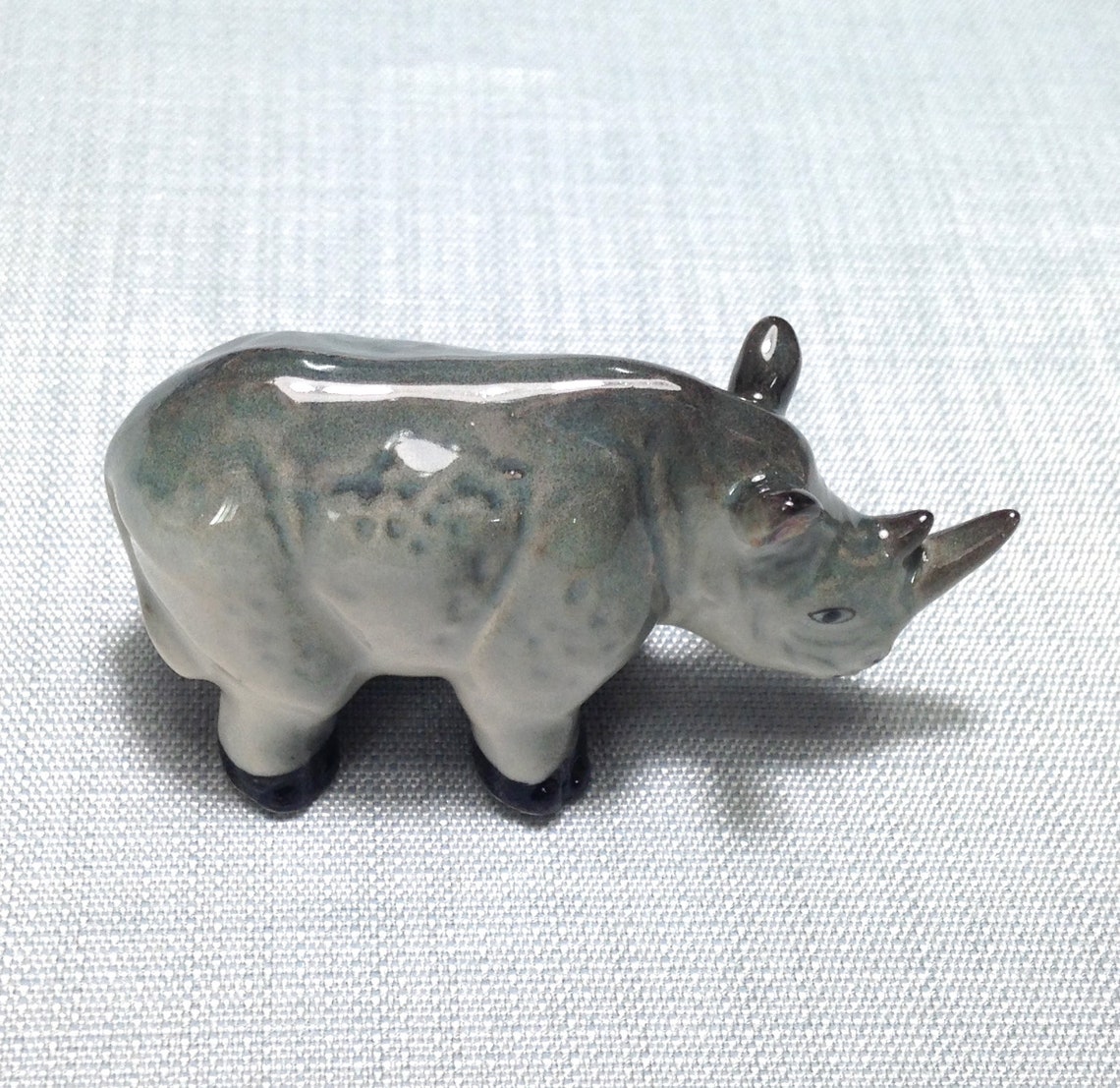 Miniature Ceramic Rhinoceros Rhino Animal Cute Little Tiny | Etsy