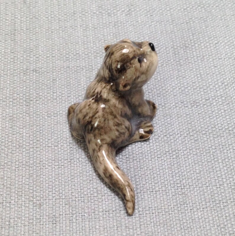 Miniature Ceramic Baby Young Otter Animal Funny Cute Little | Etsy