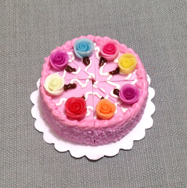Full Sliced Cake 8 Slices Miniature Clay Polymer Food Supplies | Etsy