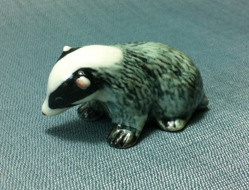 Miniature Ceramic Badger Sitting Animal Cute Little Tiny Small - Etsy