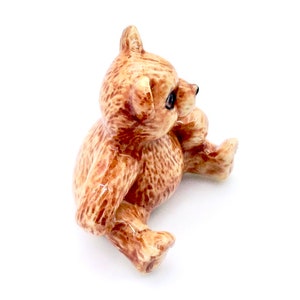 Miniature Ceramic Teddy Bear Baby Funny Animal Cute Little Brown ...