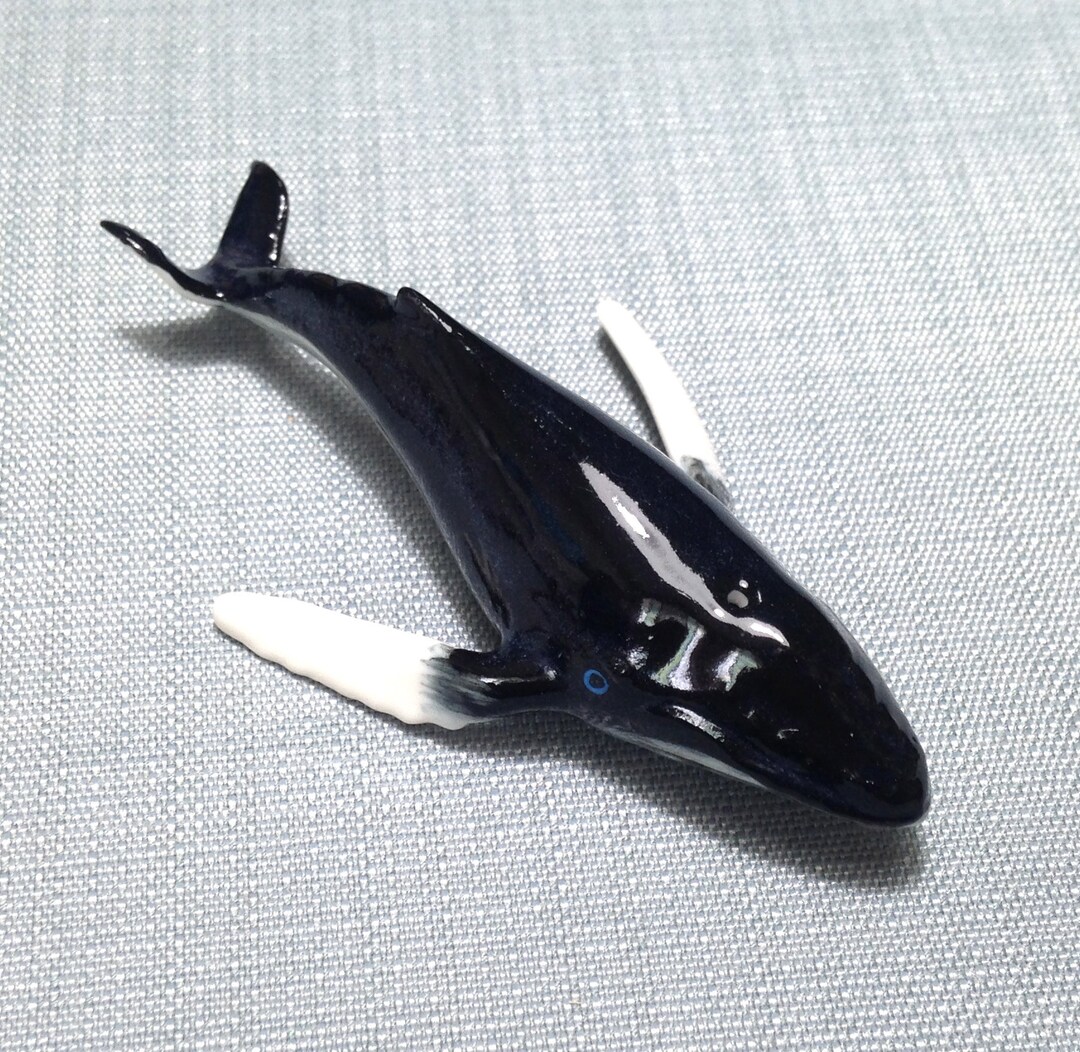 Miniature Ceramic Whale Funny Fish Sea Ocean Animal Cute Little Small ...