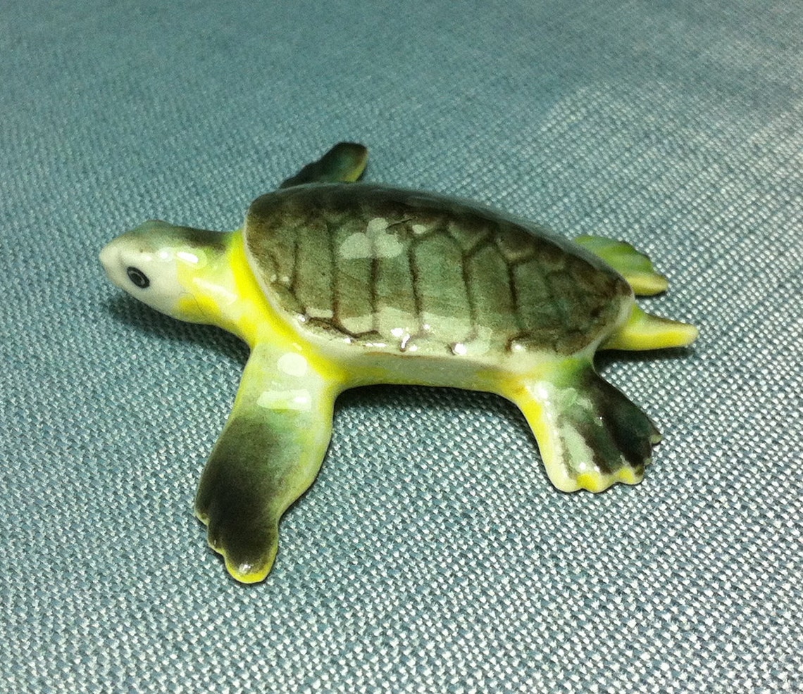Miniature Ceramic Turtle Reptile Sea Animal Cute Little Tiny | Etsy