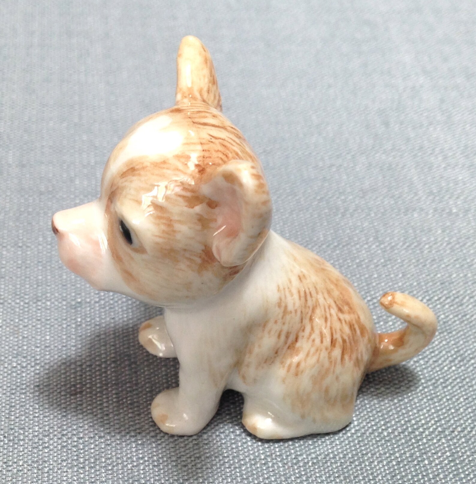 Miniature Ceramic Dog Chihuahua Sitting Baby Animal Little - Etsy