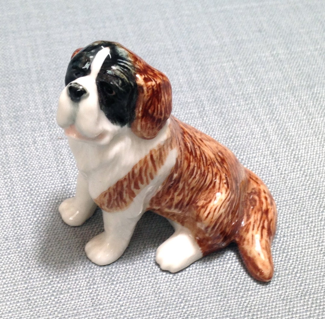 Miniature Ceramic Saint Bernard Dog Animal Cute Little Tiny - Etsy