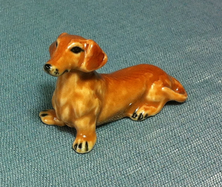 Miniature Ceramic Dog Dachshund Animal Cute Little Tiny Small | Etsy