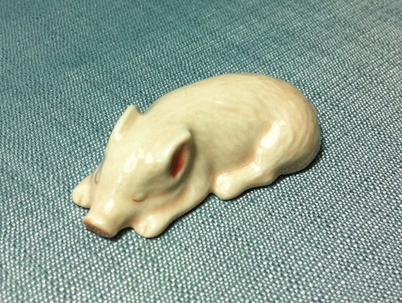 Miniature Ceramic Pig Pork Piglet Sleeping Animal Cute Little - Etsy