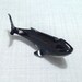 Miniature Ceramic Fin Whale Funny Fish Sea Animal Cute Little Black ...