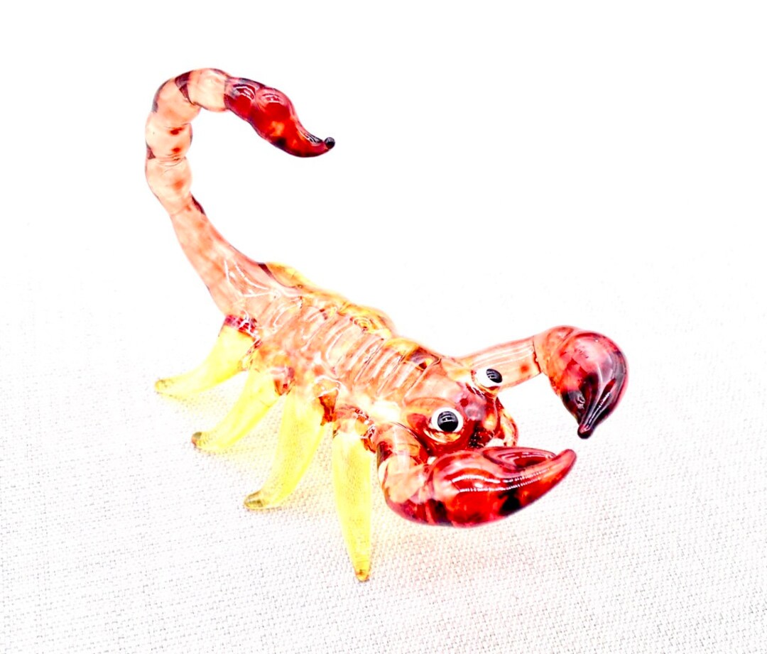 Miniature Hand Blown Glass Scorpion Desert Animal Brown Yellow Figurine ...