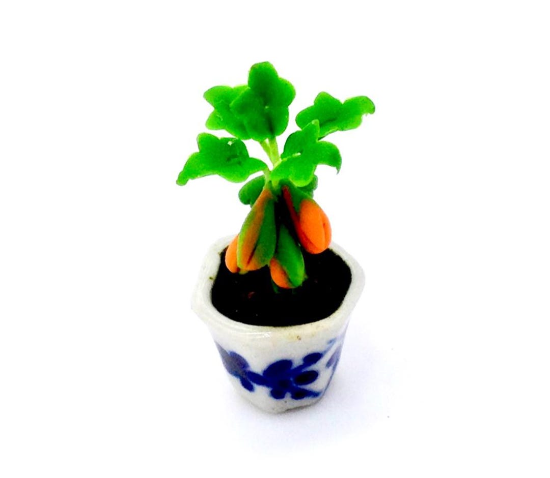 Artificial Papaya Tree Green Plant Miniature Dollhouse Clay Polymer ...