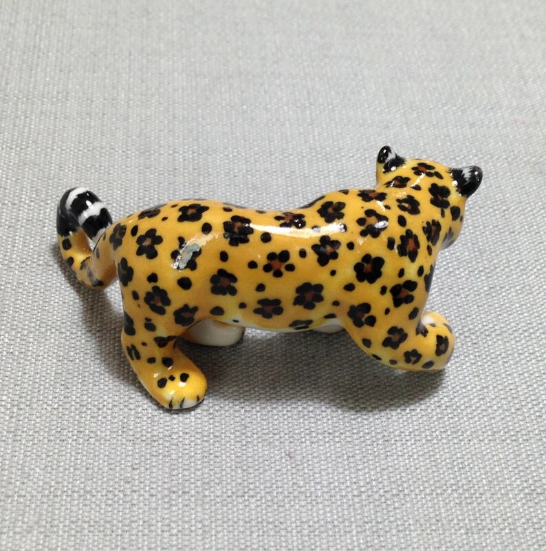 Miniature Ceramic Jaguar Feline Baby Jungle Animal Cute Little - Etsy