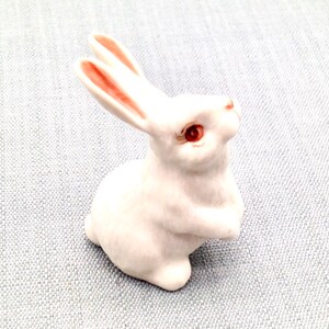 Miniature Ceramic Rabbit Bunny Animal Cute Little Funny Tiny Small Pink ...