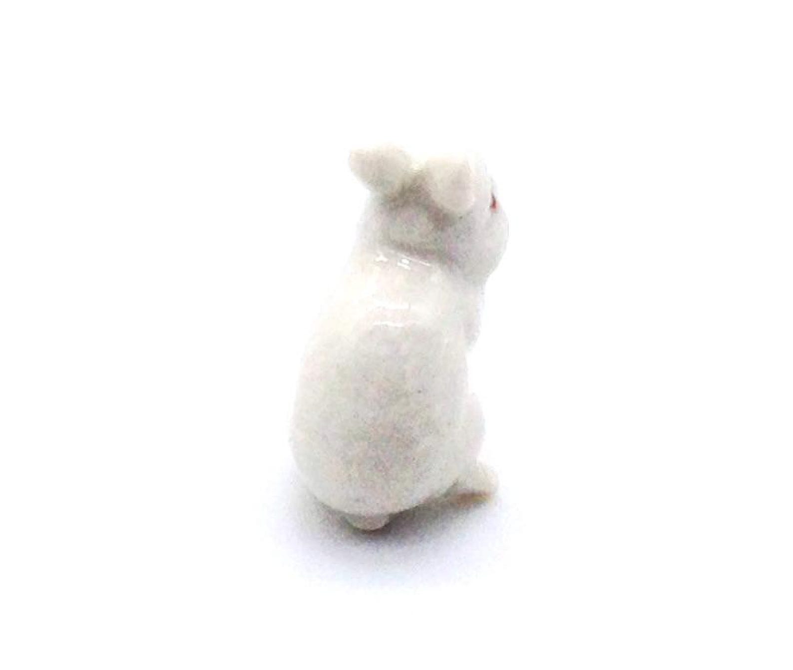 Miniature Ceramic Rabbit Standing Bunny Mini Baby Animal Little Small ...