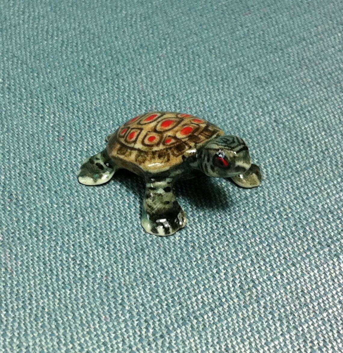 Miniature Ceramic Turtle Mini Baby Reptile Animal Cute Little | Etsy