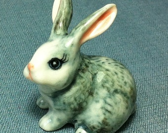 Miniature Ceramic Rabbit Family Bunny Animal Cute Little Funny | Etsy