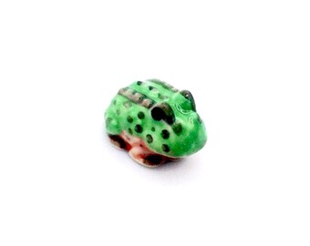 Miniature Ceramic Frog Toad Mini Baby Animal Cute Little Green Yellow ...