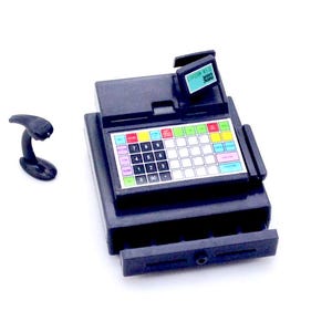 Cash Register Miniature Dollhouse Black Plastic Accessory Shop ...